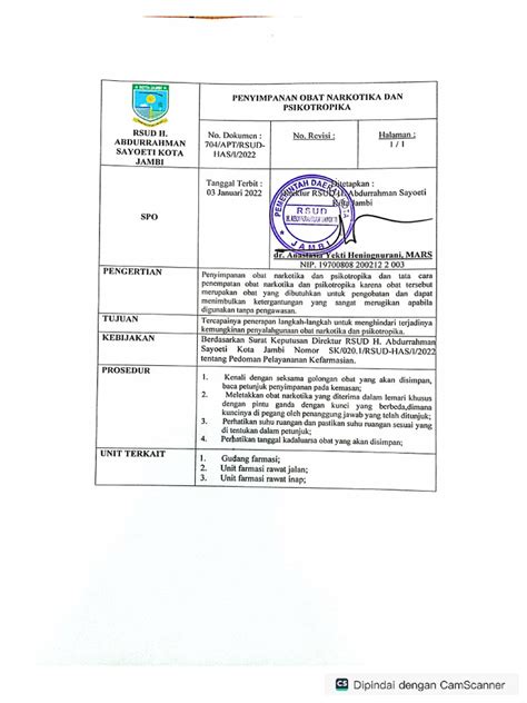 Spo Penyimpanan Narkotika Dan Psikotropika Pdf