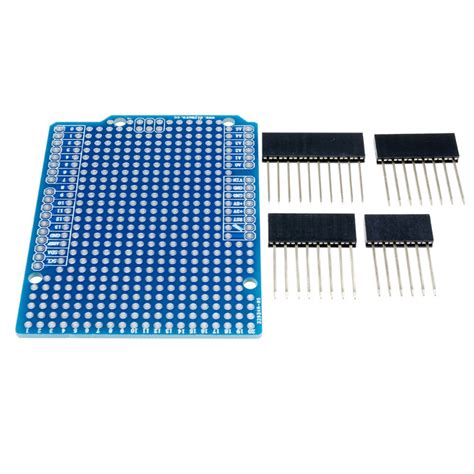 Arduino Prototype Pcb Shield Blue With 4 Long Female Headers Shopee