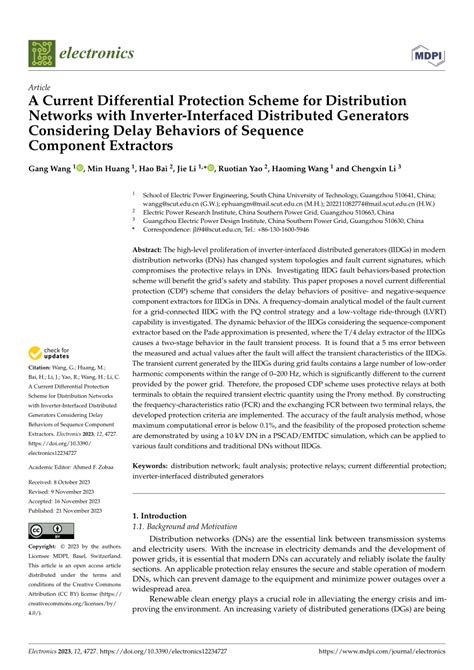 Pdf A Current Differential Protection Scheme For Distribution