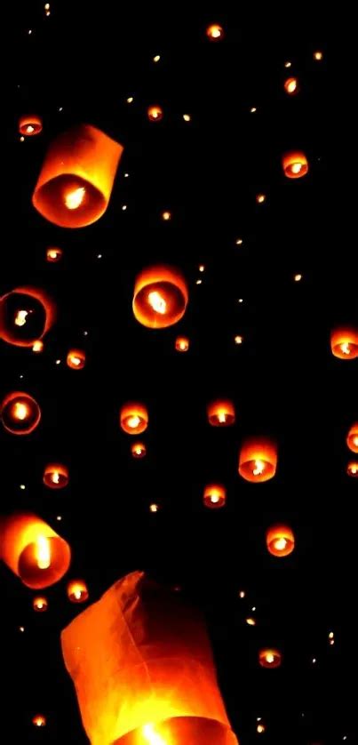 Floating Lanterns Night Sky Free Download