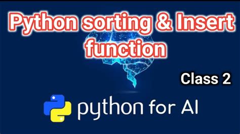 Python Sorting And Insert Program Python For Ai Youtube