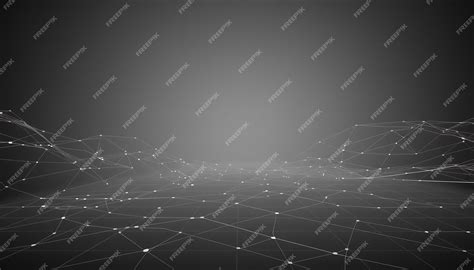 Premium Photo Abstract Dark Background With A Network Of White Lines