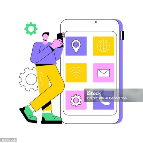 Native Mobile App Abstract Concept Vector Illustration Stock