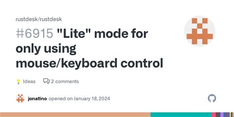Lite Mode For Only Using Mousekeyboard Control · Rustdesk Rustdesk