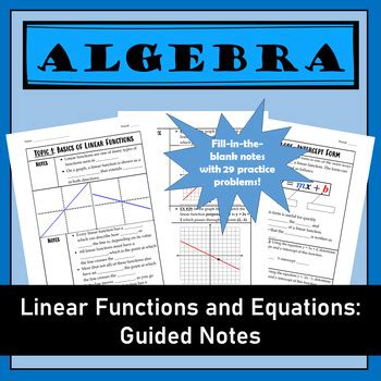 Linear Functions And Equations Guided Notes Full Unit 2 Weeks
