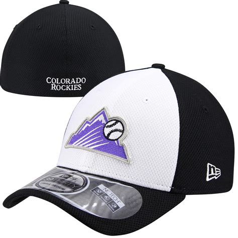 Mens Colorado Rockies New Era Black White Front Diamond Era Reverse