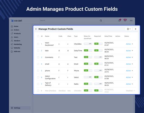 CS Cart Product Custom Option Custom Fields For CS Cart