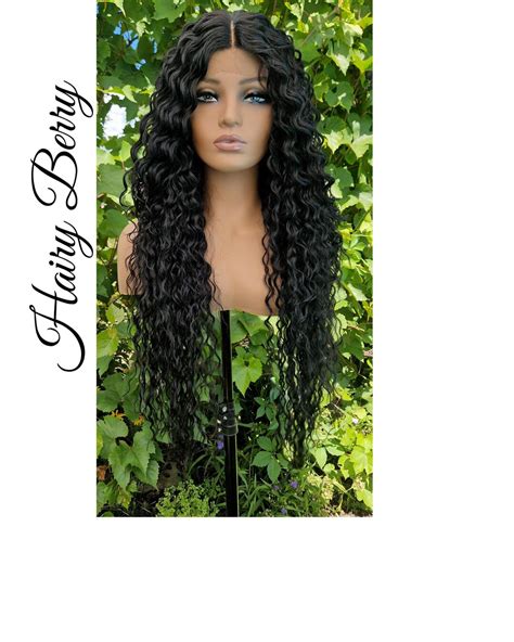 Emo Wig Elf Wig Belle Lace Wig Black Pinup Wig Long Curly Wig Lace Front Wig Wig Drag