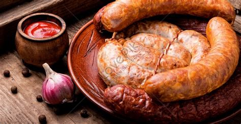 오래 된 나무 테이블에 맛있는 소시지와 신선한 훈제 살라미 식품 트레이 사진 사진 무료 다운로드 Lovepik