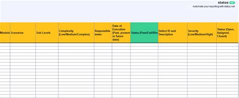 test case execution report template templates example templates example