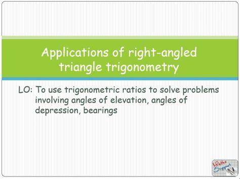 Maths Ibaa 3 31 Applications Of Right Angled Trigonometry