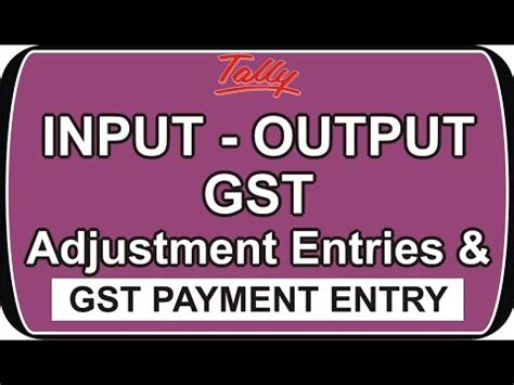 ITC ADJUSTMENT ENTRY IN TALLY ERP 9 UNDER GST IN HINDI PART 7 GST