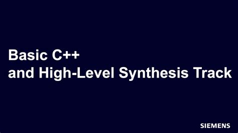 Basic C And High Level Synthesis Learning Track Track