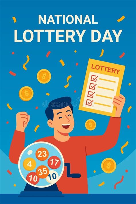 Embrace Your Fortune On National Lottery Day Stock Vector