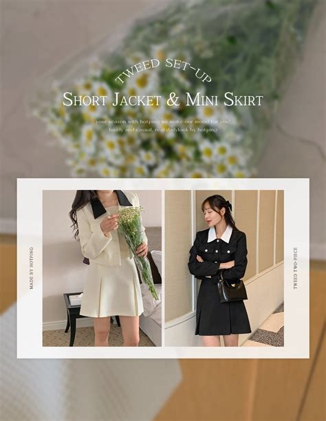 Made 레디프 트위드 배색카라 숏자켓 플리츠 뒷밴딩 미니스커트set44~100 ♥핫핑♥ Made 레디프 트위드 배색카라 숏자켓 플리츠 뒷밴딩 미니스커트set44~100 ♥핫핑♥