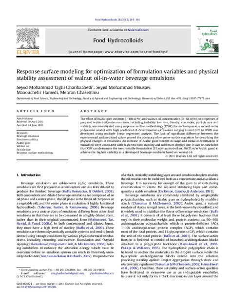pdf response surface modeling for optimization of formulation