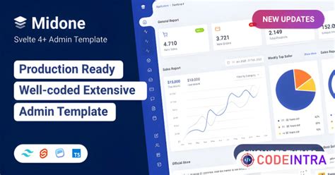 Midone Tailwind Css Sveltekit Admin Dashboard Template Html Version