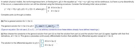 Solved Use Variation Of Parameters To Find A General