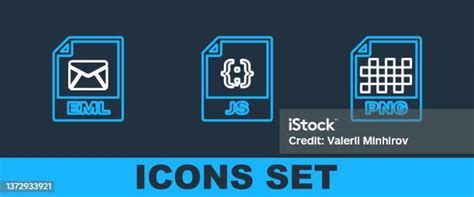 라인 Png 파일 문서 Eml 및 Js 아이콘을 설정합니다 벡터 전자메일에 대한 스톡 벡터 아트 및 기타 이미지 전자메일 가득 찬 나무 기둥 Istock