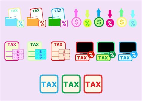 Premium Vector Collection Active Icons For Taxes Tax Idea Analysis