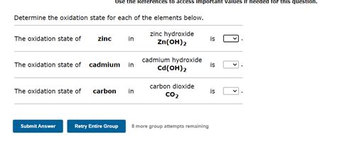 Solved Determine The Oxidation State For Each Of The Chegg Com