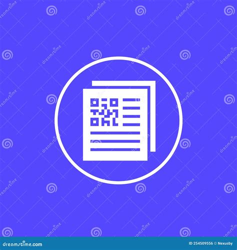 Document With Qr Code Vector Icon Stock Vector Illustration Of