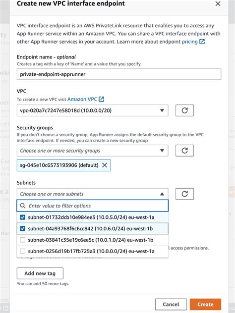 integrate aws transit gateway with aws app runner private services