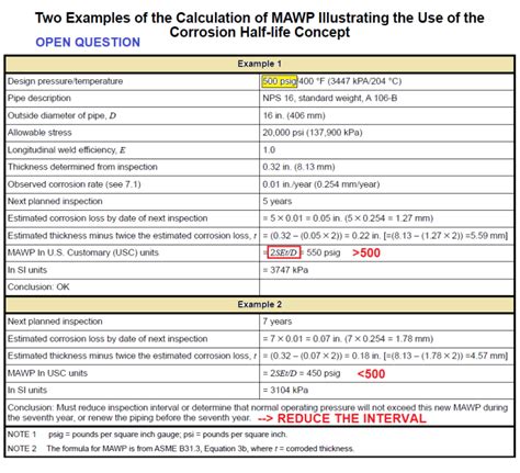 Api 570 Quiz Asme 313 Design Pipe Thickness Amarine
