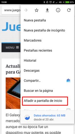 Cómo crear un acceso directo en Android JuegosDroid