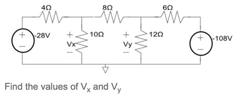 Solved Find The Values Of Vx And Vy Chegg Com