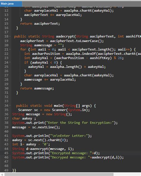 Solved Java Program That Performs The Encryption And Decryption