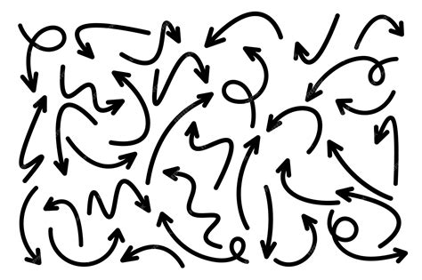 Premium Vector Black Hand Drawn Arrows Set On White Background Arrow Cursor Icon Vector