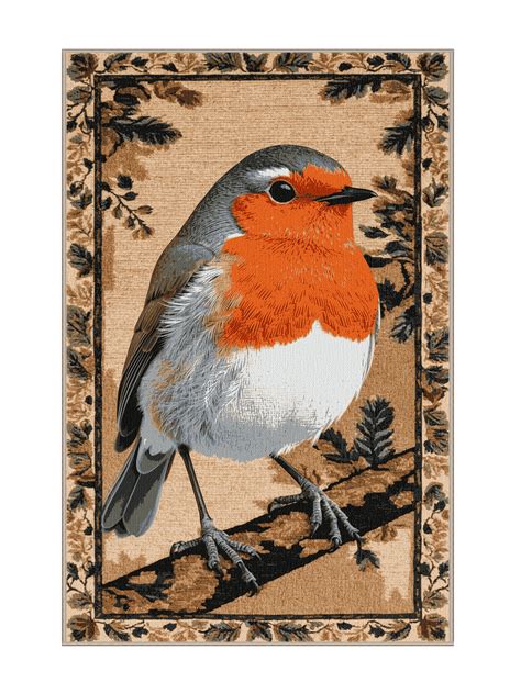 Foundry Select Washable European Robin Birds Area Rug Wayfair