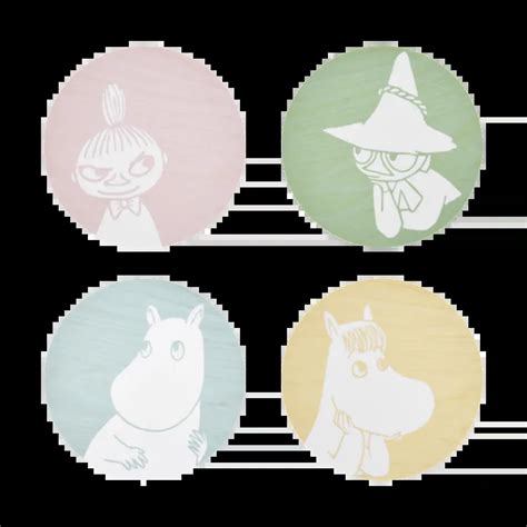 Muurla ムールラ からのムーミン グラスコースター Ø10 Cm 4枚 Nordicnestjp