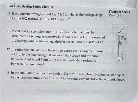 Solved Part Analyzing Series Circuits If The Current Chegg