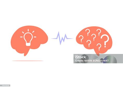 내부 램프와 뇌는 흰색 배경에 고립 된 내부 물음표와 뇌를 직면하고있다 물음표에 대한 스톡 벡터 아트 및 기타 이미지 물음표 질문하기 개념 Istock