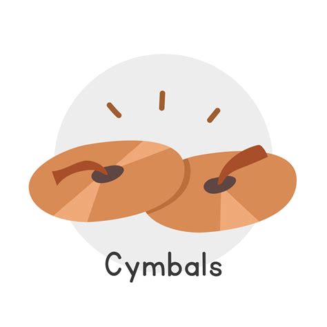 Cymbals Clipart Cartoon Style Simple Cute Bronze Cymbals Asian