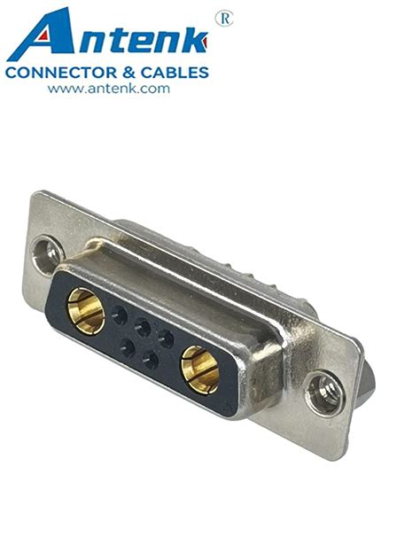 7w2 Power D Sub Connector Socket Dipthrough Hole Straight Machined