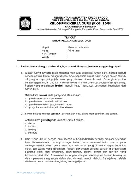 Soal Bi To 1 Master Dan Kunci Pdf