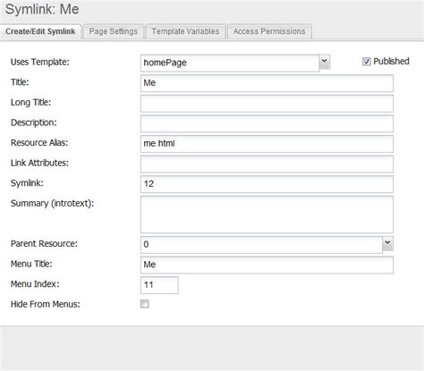 Using Resource Symlinks Symlink MODX Documentation