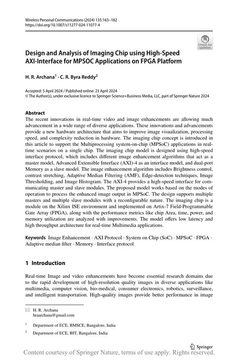 design and analysis of imaging chip using high speed axi interface for