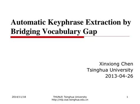 Ppt Automatic Keyphrase Extraction By Bridging Vocabulary Gap