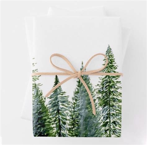 Pine Tree Wrapping Paper Etsy
