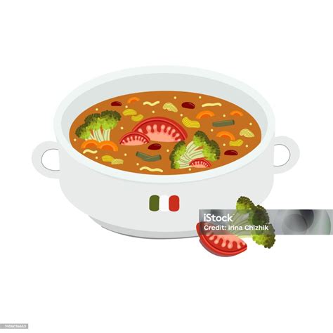 미네스트로네 야채 이탈리아 수프 음식 벡터 일러스트 레이 션 0명에 대한 스톡 벡터 아트 및 기타 이미지 0명 그릇