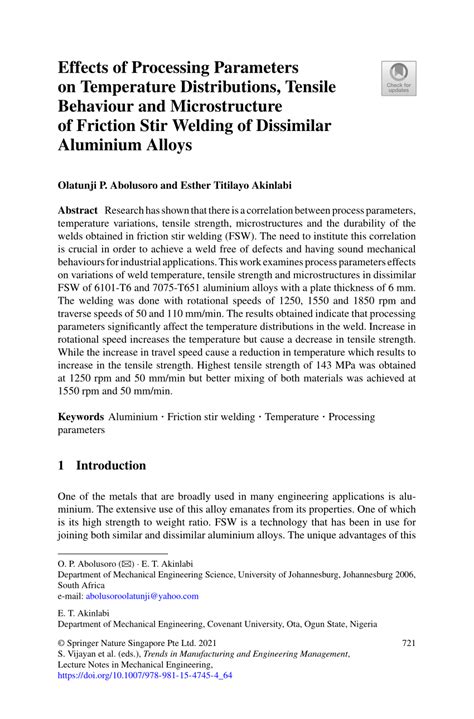 Pdf Effects Of Processing Parameters On Temperature Distributions