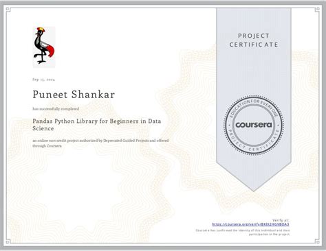 Completed Pandas Python Course On Coursera Puneet Shankar Posted On The Topic Linkedin