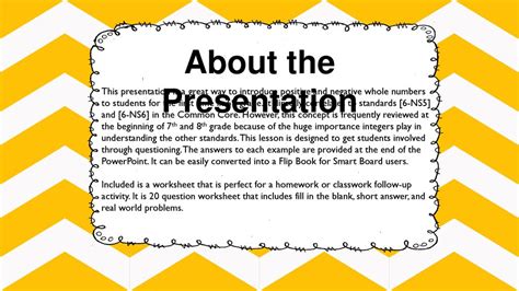 A Powerpoint Presentation Introducing The Concept Of Integers Ppt