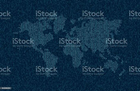 Hexadecimal Computer Code In The Form Of A Silhouette Of The World Map