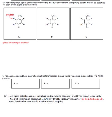 Solved B ﻿for Each Proton Signal Identified Above Use The