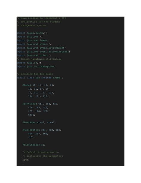Student Management System Mini Project GUI Java Program To Implement A GUI Application